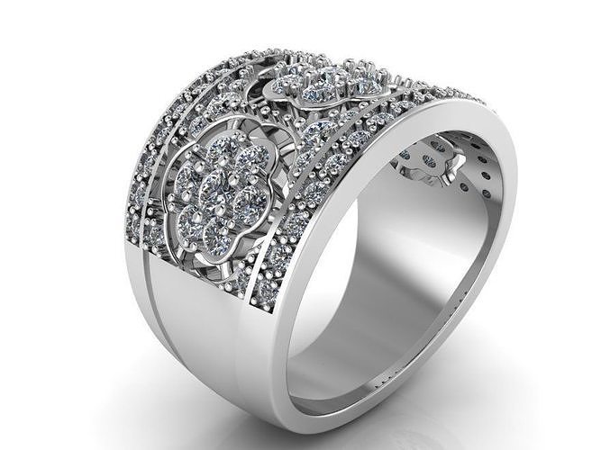 Linear Diamond Ring 2499 3D print model 3D model 3D printable | CGTrader