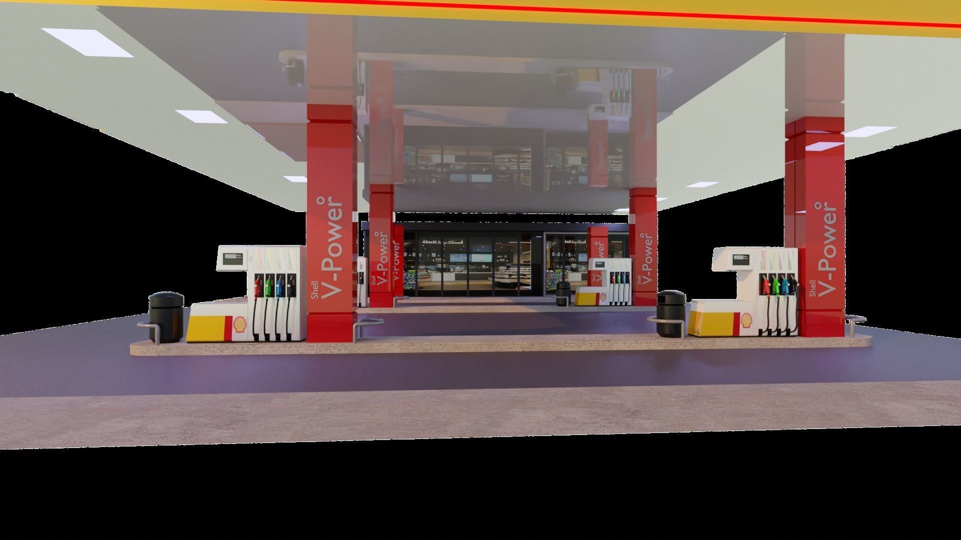 Shell Gas Station 3D model | CGTrader