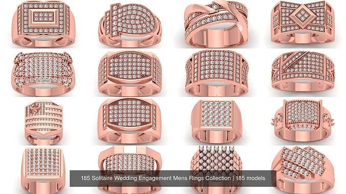 185 Solitaire Wedding Engagement Mens Rings Collection | CGTrader