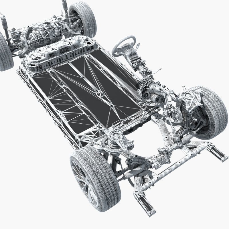 Electric Car Chassis frame 3D model | CGTrader