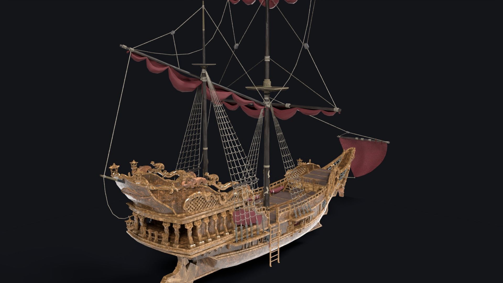 3D model Realistic pirate ship VR / AR / low-poly | CGTrader