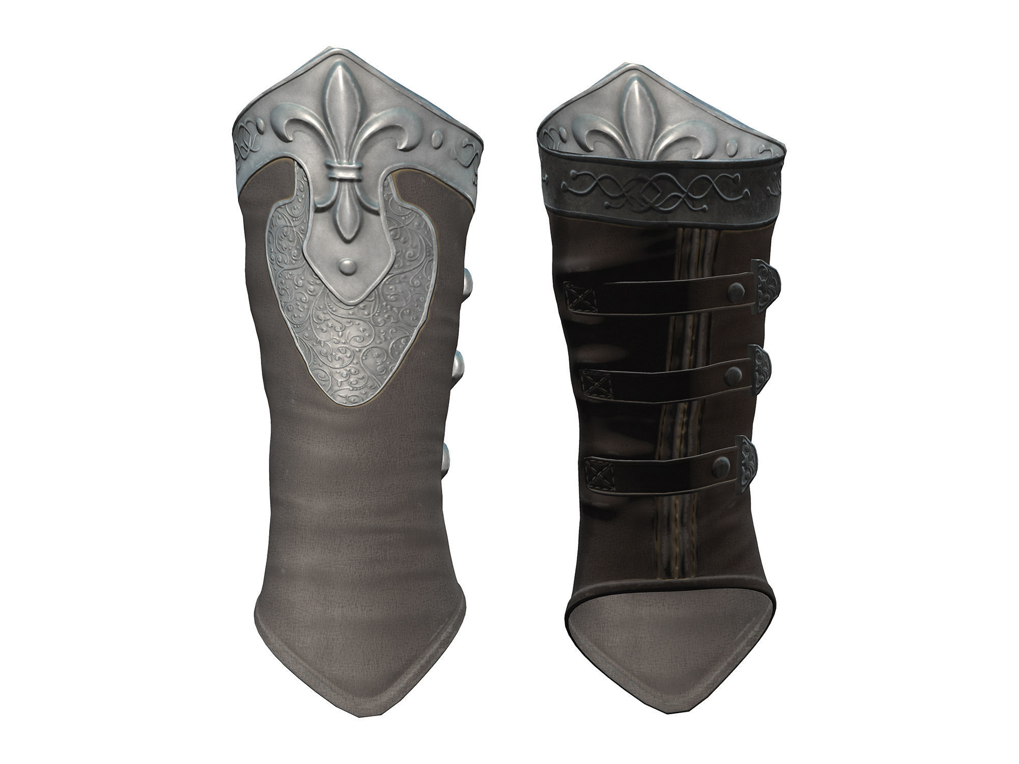3D model Medieval Fantasy Outfit Top Pants Shoes Gloves Sword VR / AR ...