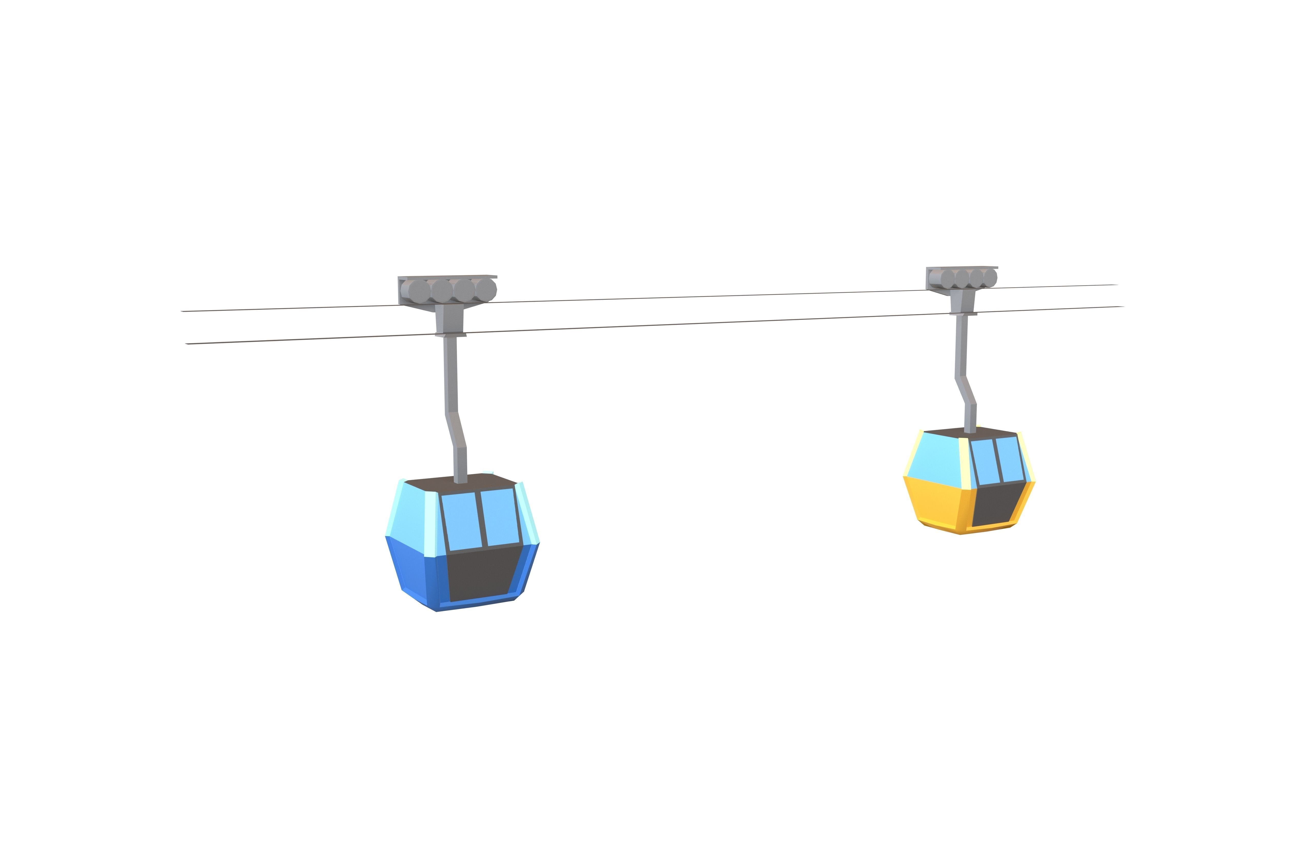3D model Cartoon Cable Car v1 001 VR / AR / low-poly | CGTrader