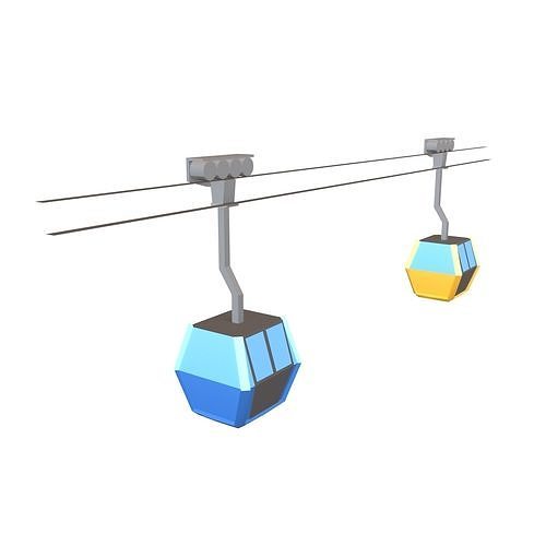 3D model Cartoon Cable Car v1 001 VR / AR / low-poly | CGTrader