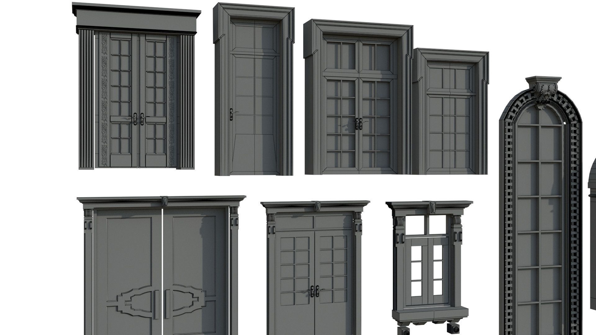 Doors Windows set 3D model | CGTrader