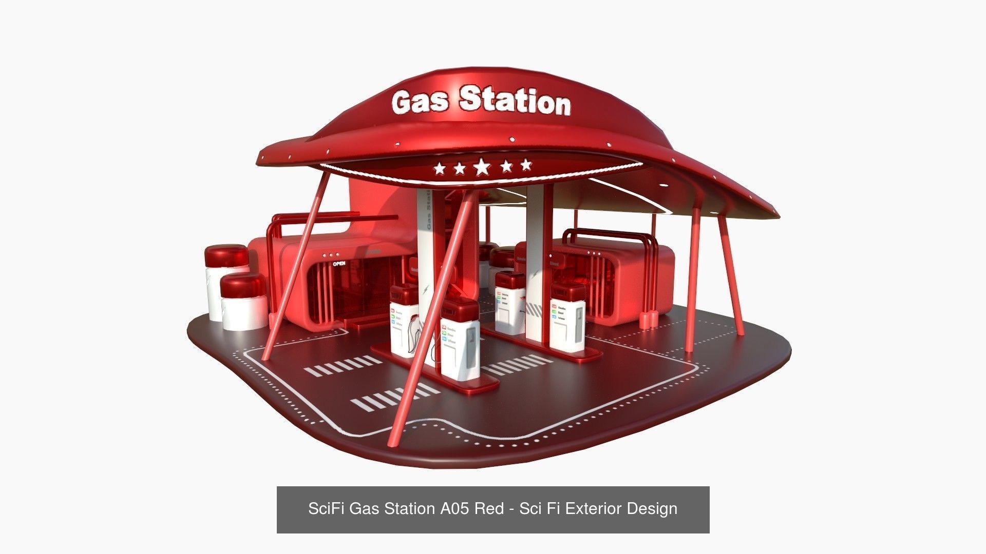10 SciFi Gas Stations A Collection - Sci Fi Exterior Design | CGTrader