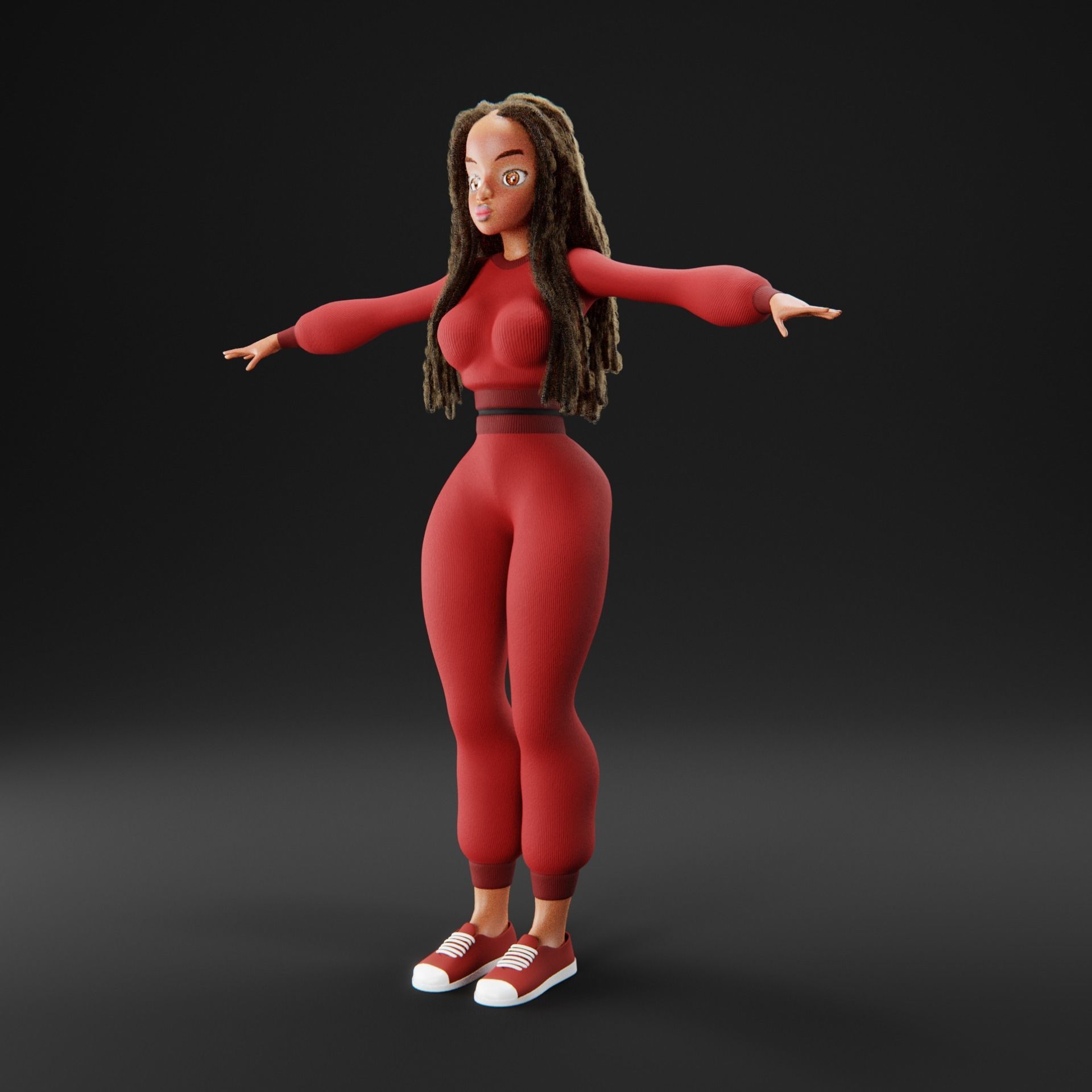 CARTOON GIRL RIGGED 3D model rigged | CGTrader