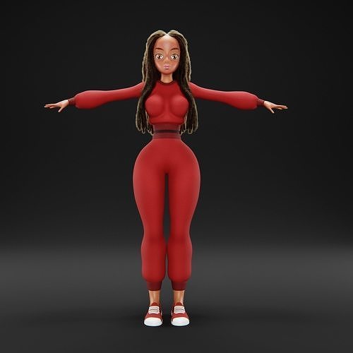 CARTOON GIRL RIGGED 3D model rigged | CGTrader