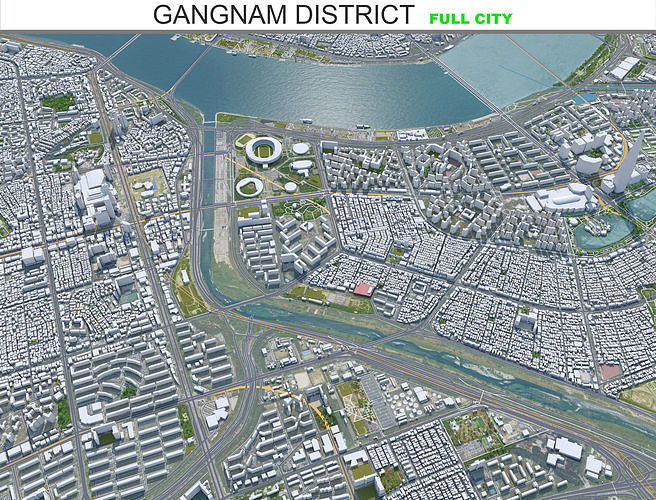 3D model Gangnam District Seoul South Korea VR / AR / low-poly | CGTrader