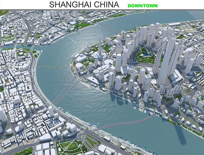 3D model Shanghai Downtown China VR / AR / low-poly | CGTrader