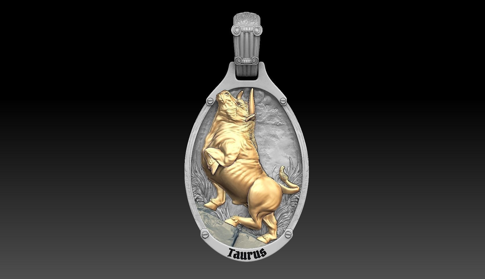 Taurus Zodiac Sign Jewelry pendant 3D model 3D printable | CGTrader