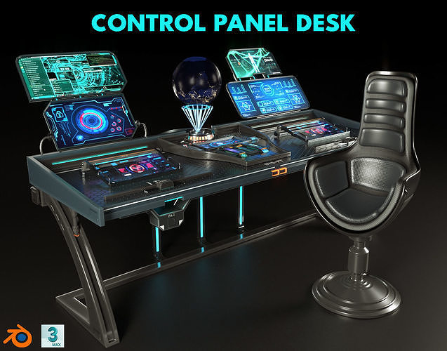 Control panel desk 3D model | CGTrader