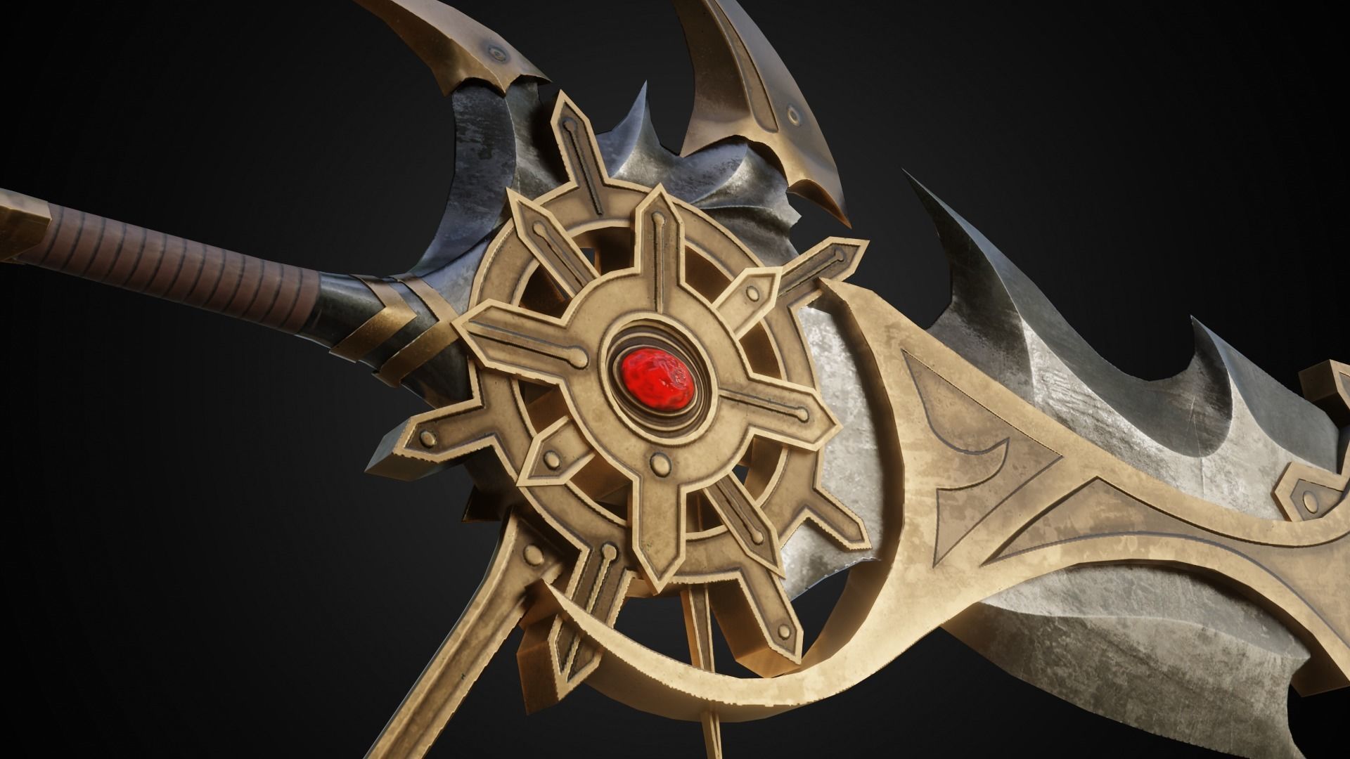 3D model Fantasy gear sword VR / AR / low-poly | CGTrader