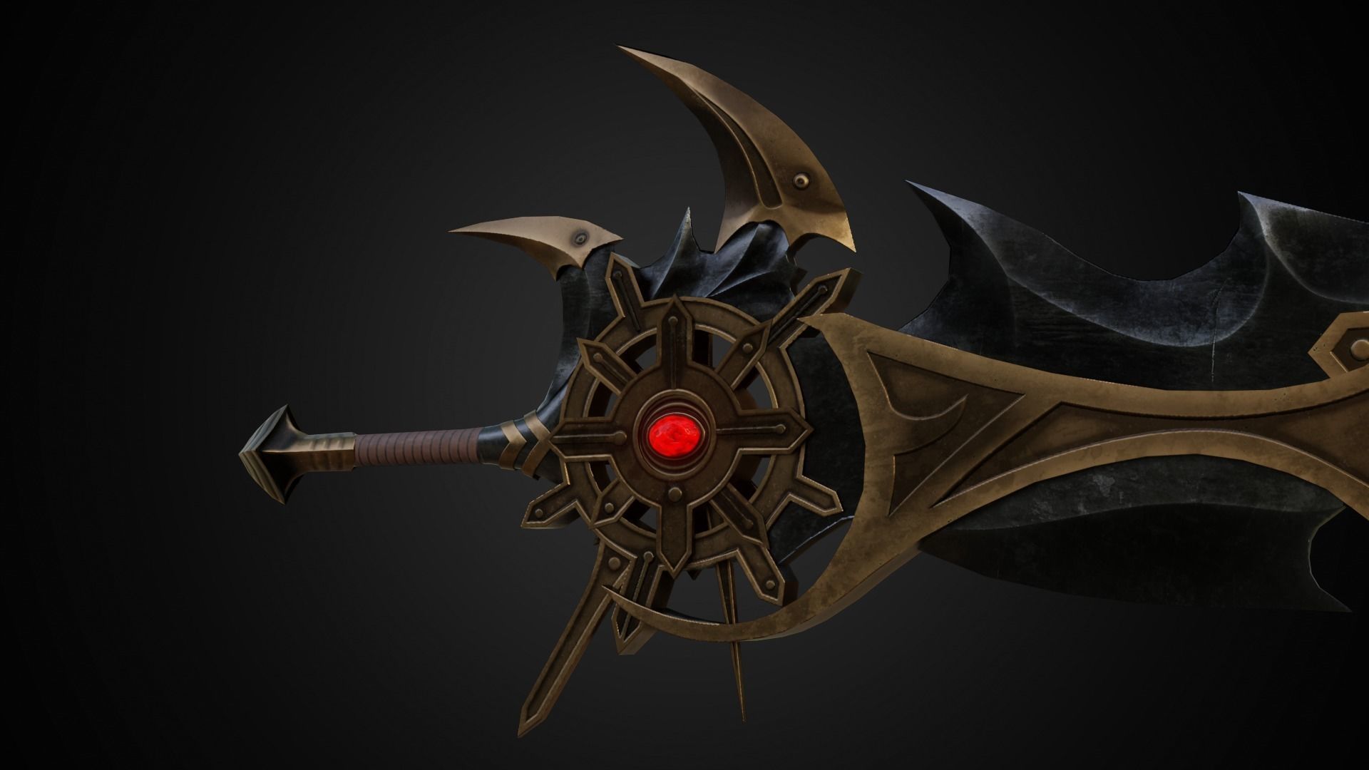 3D model Fantasy gear sword VR / AR / low-poly | CGTrader