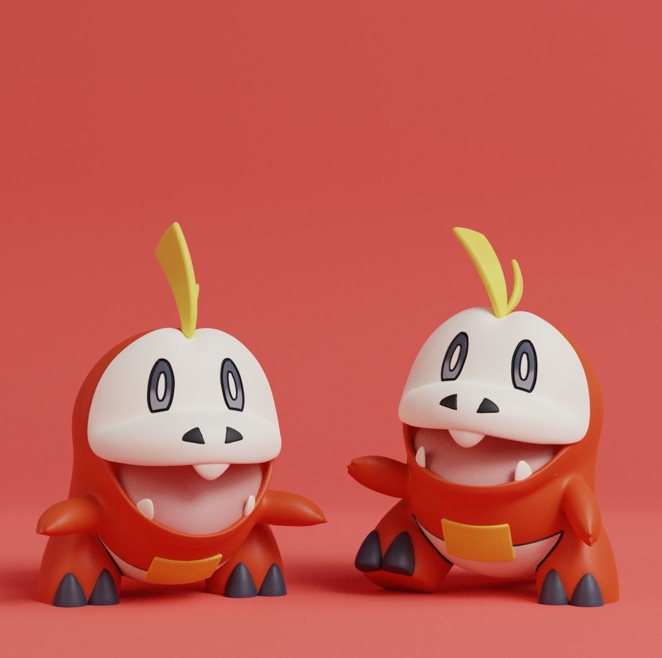 Pokemon - Fuecoco Crocalor and Skeledirge with 2 poses 3D model 3D ...