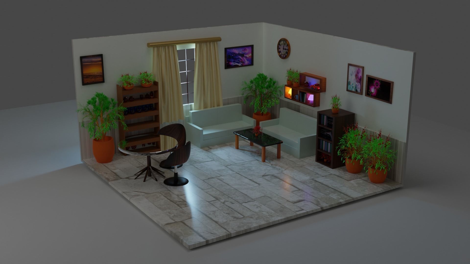 3D Drawing Room 3D model | CGTrader