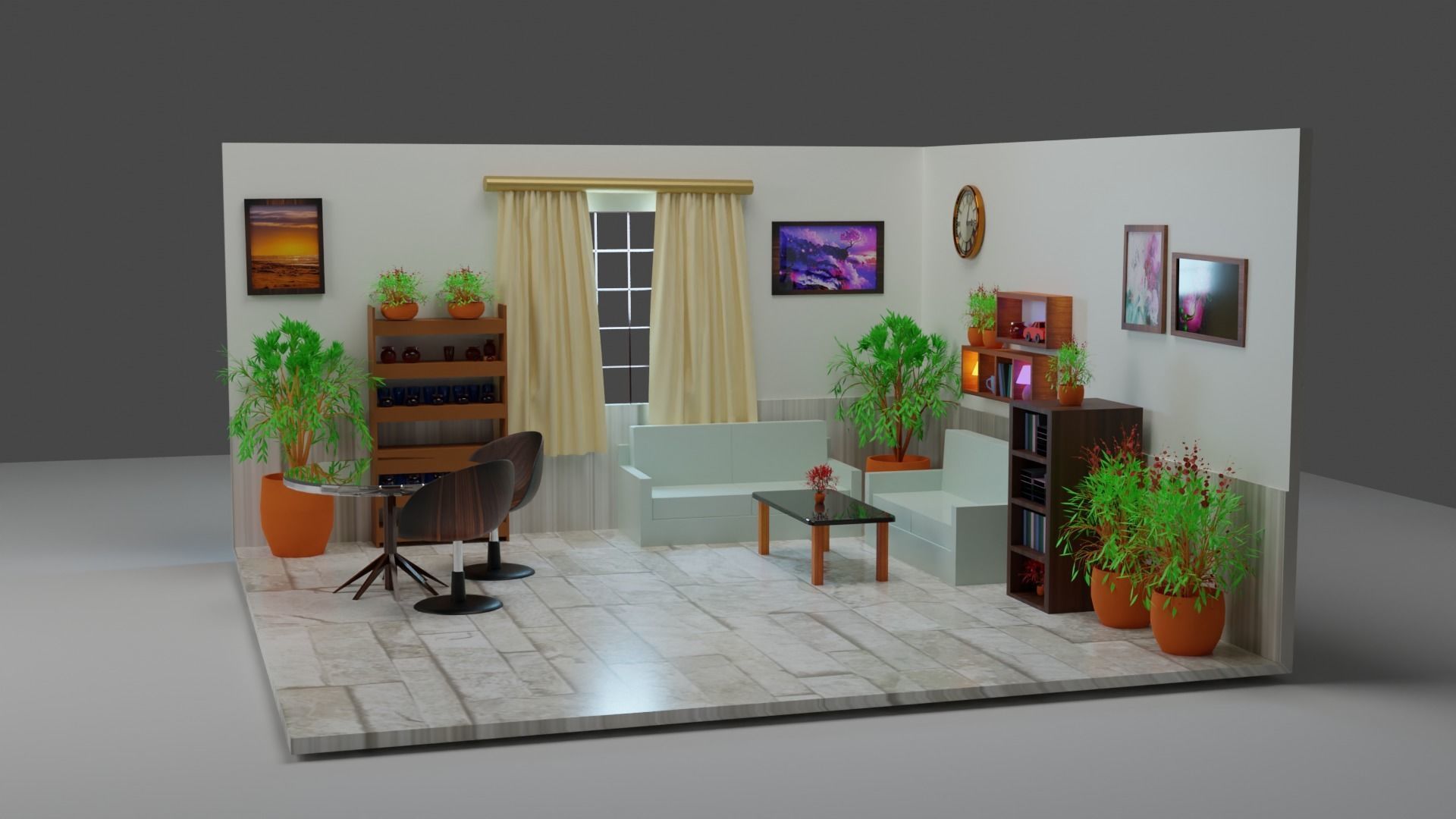3D Drawing Room 3D model | CGTrader