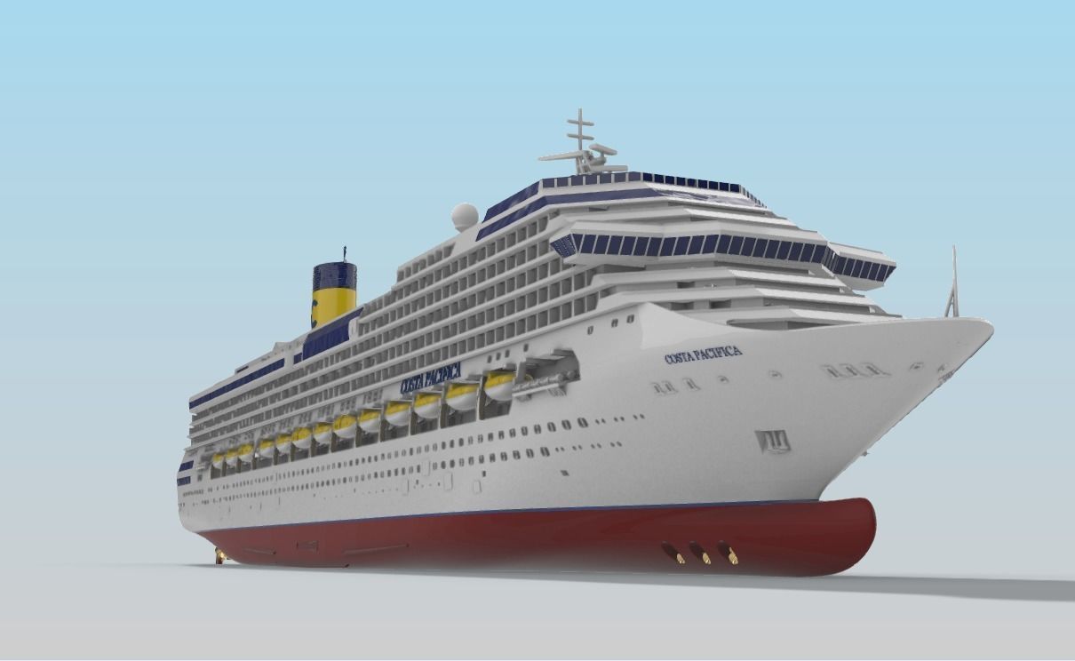 COSTA PACIFICA cruise ship printable model 3D model 3D printable | CGTrader