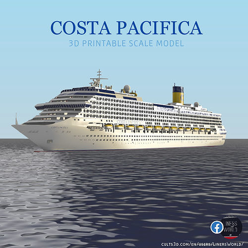 COSTA PACIFICA cruise ship printable model 3D model 3D printable | CGTrader