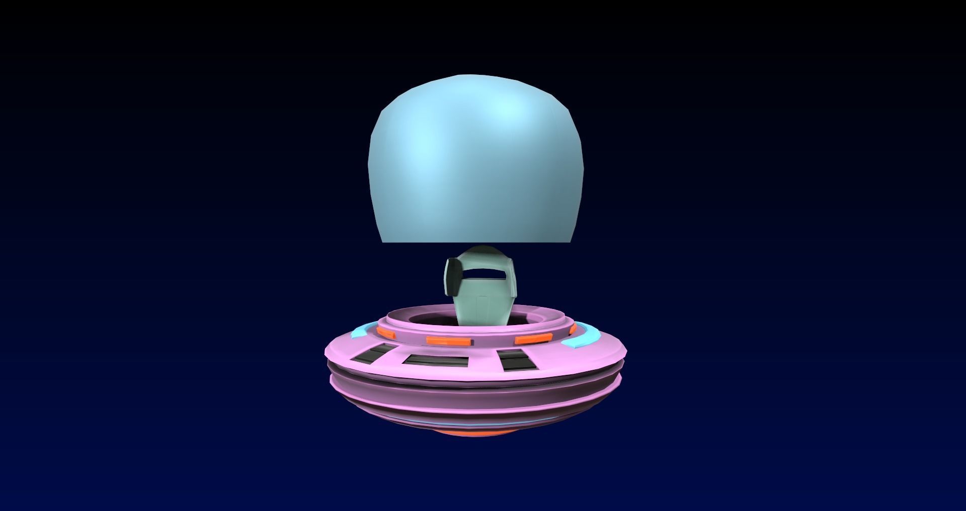 3D model Cartoon Style UFO and Alien Sci-fi Game asset VR / AR / low ...