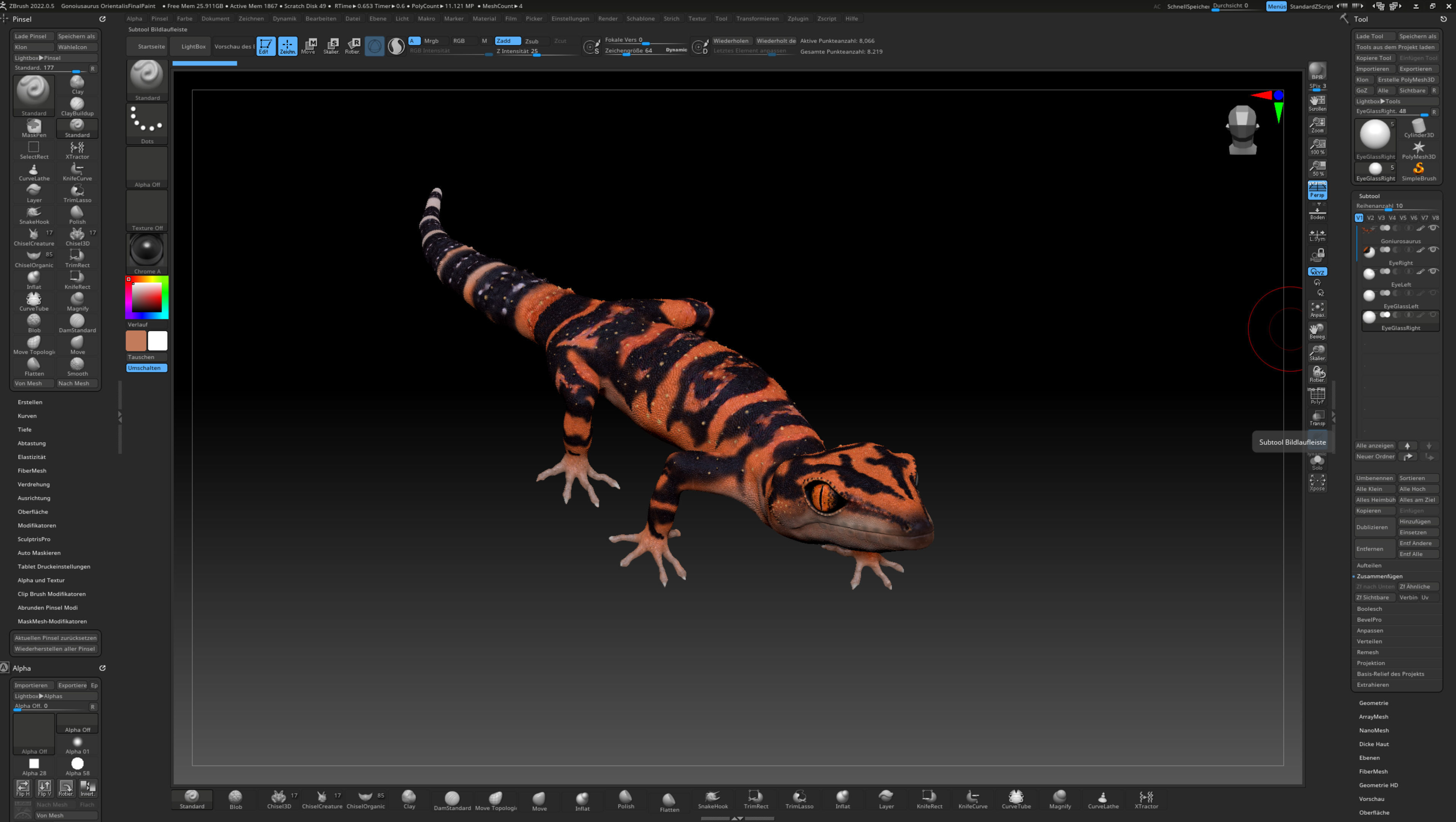 Japanese Cave Gecko - Goniurosaurus orientalis 3D model | CGTrader