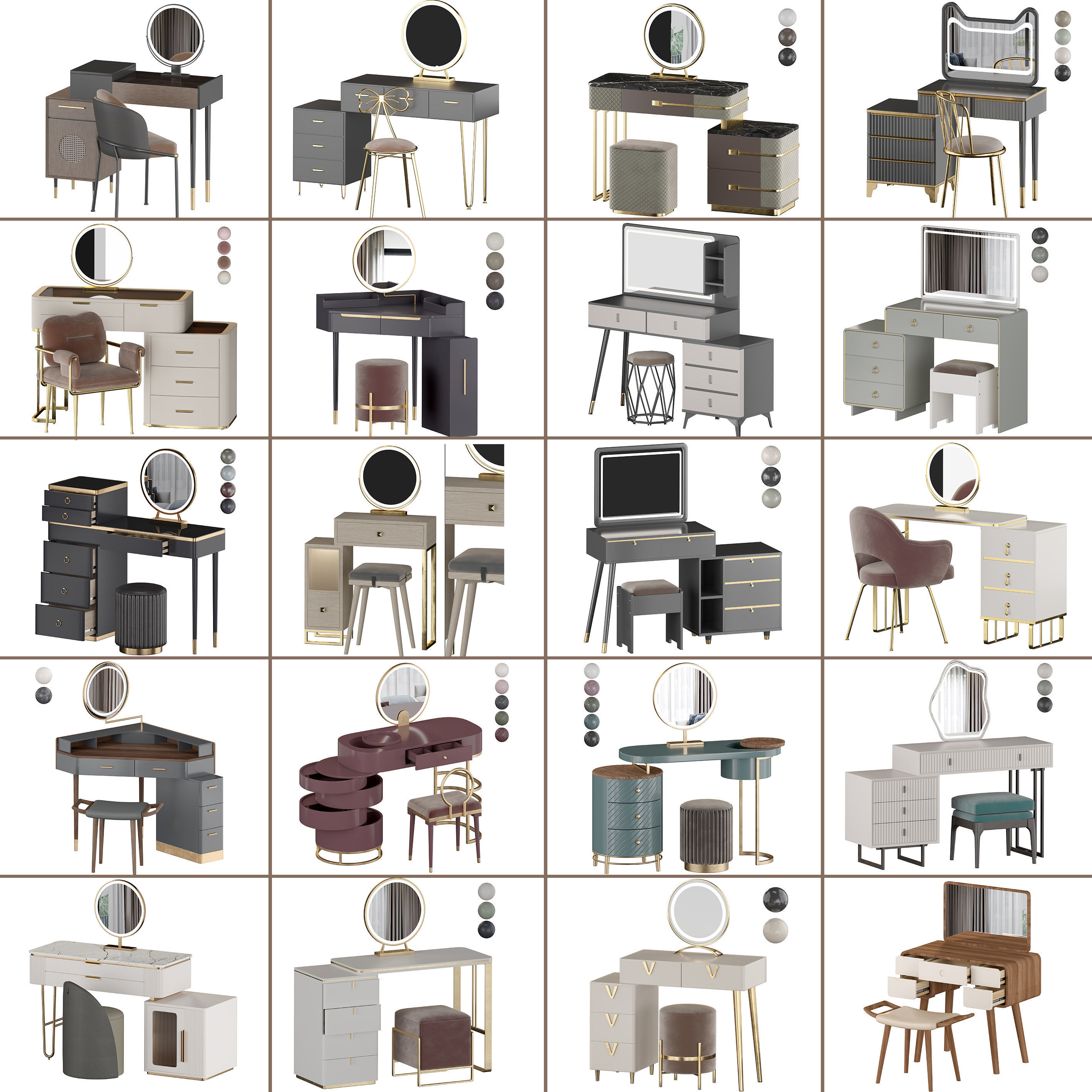 20 dressing table 3D model | CGTrader