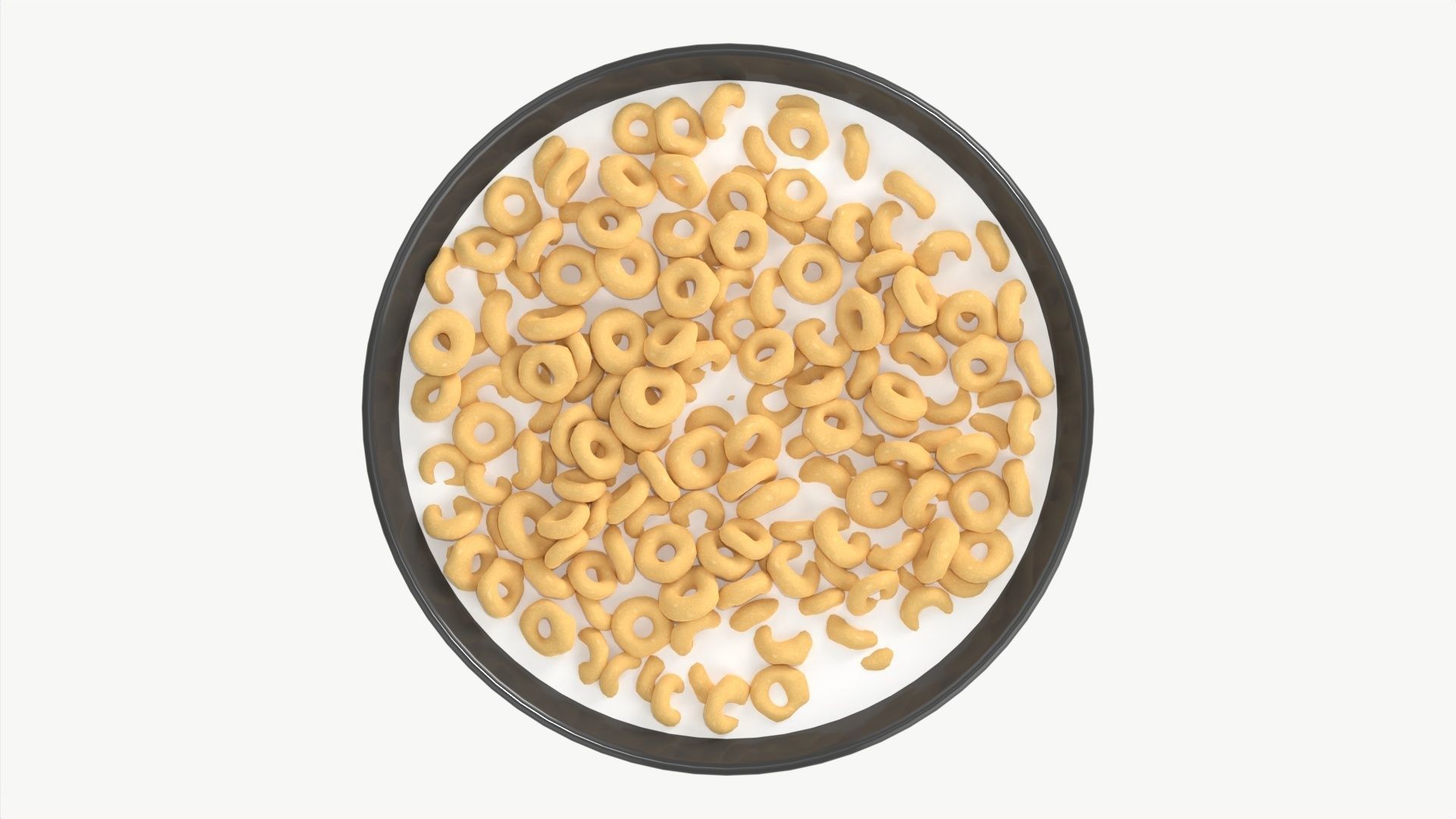 Bowl of Honey Cheerios with Milk 3D model | CGTrader