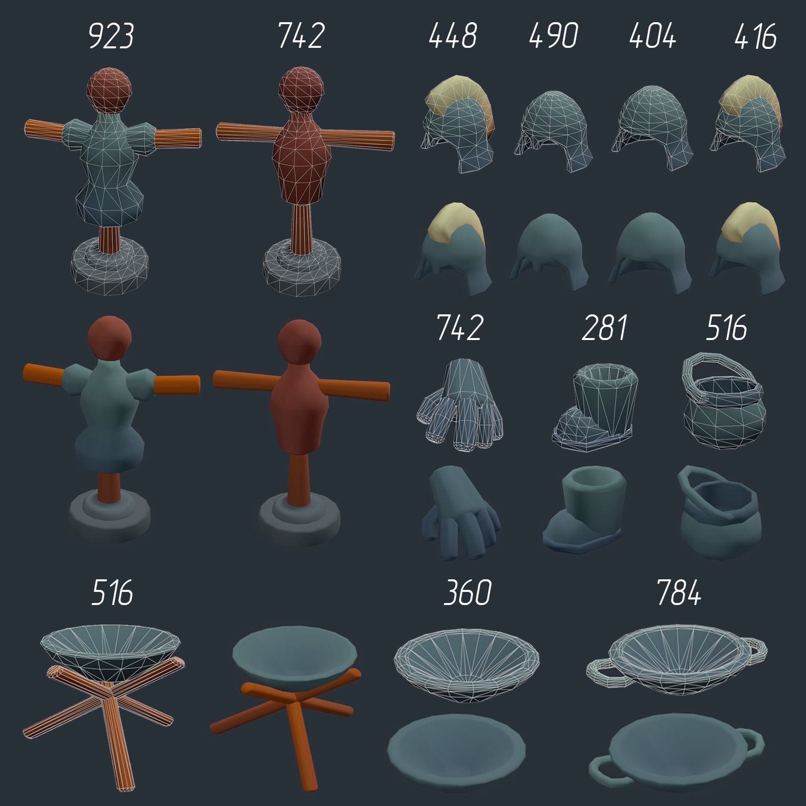 3D model Stylized set of items VR / AR / low-poly | CGTrader