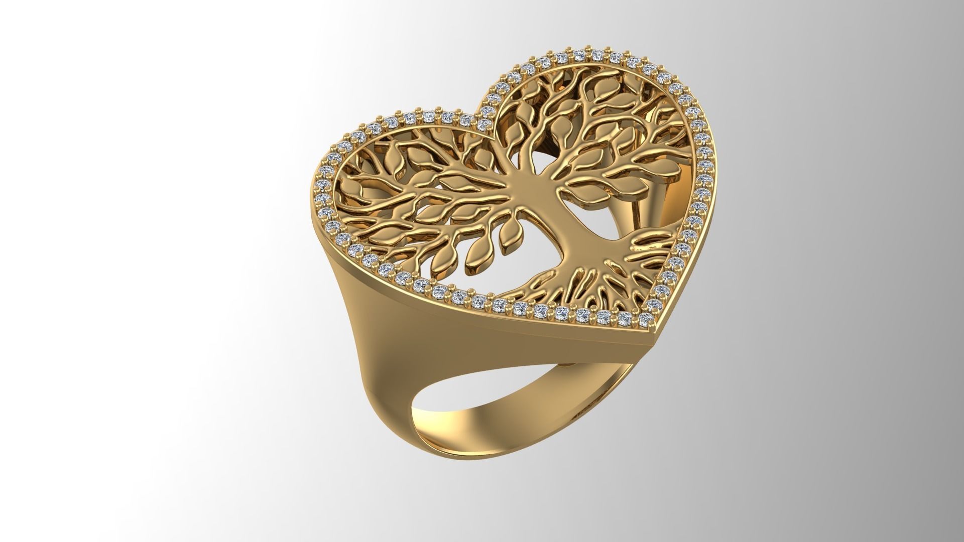 Heart Tree of Life Ring 3D model 3D printable | CGTrader
