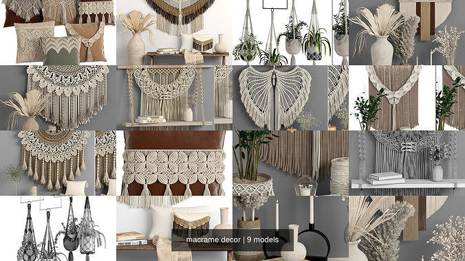macrame decor 3D Model Collection | CGTrader