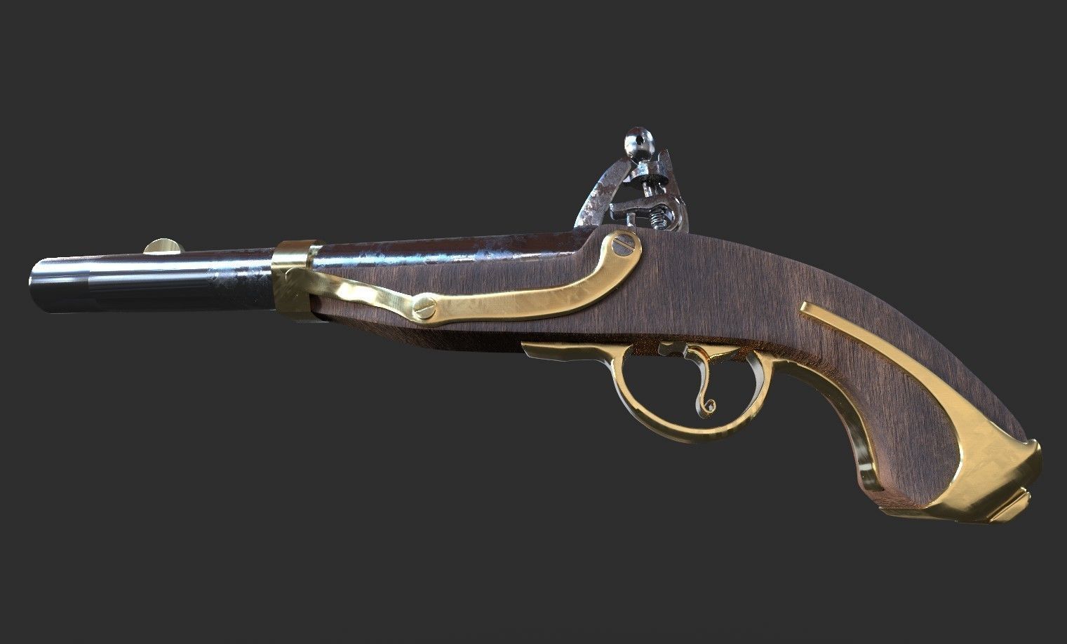 old gun model 3D model | CGTrader