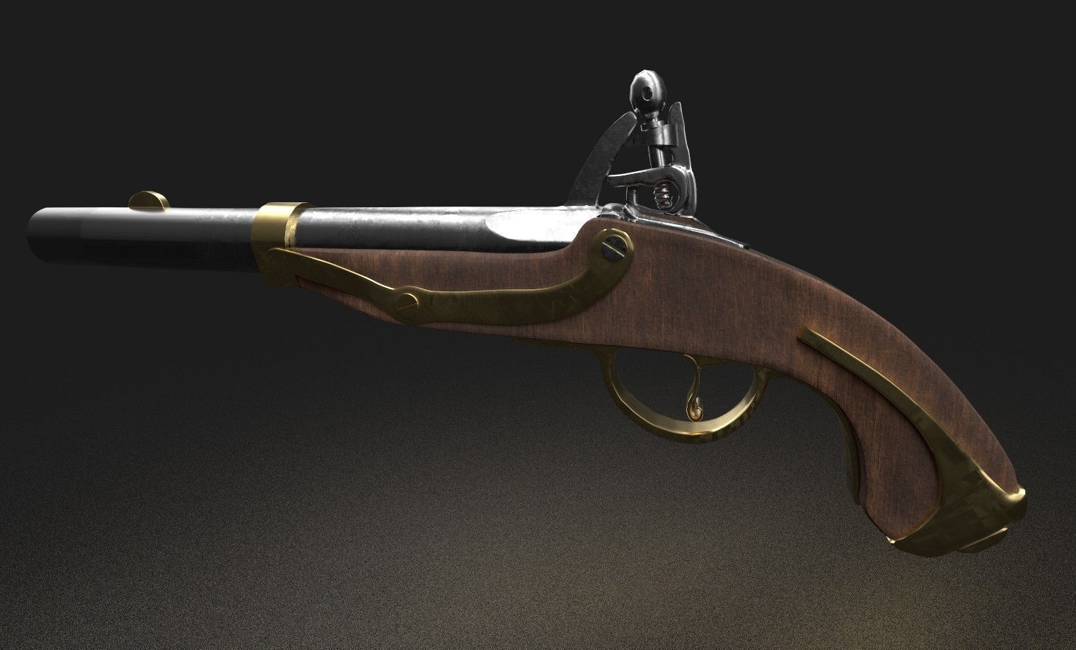 old gun model 3D model | CGTrader