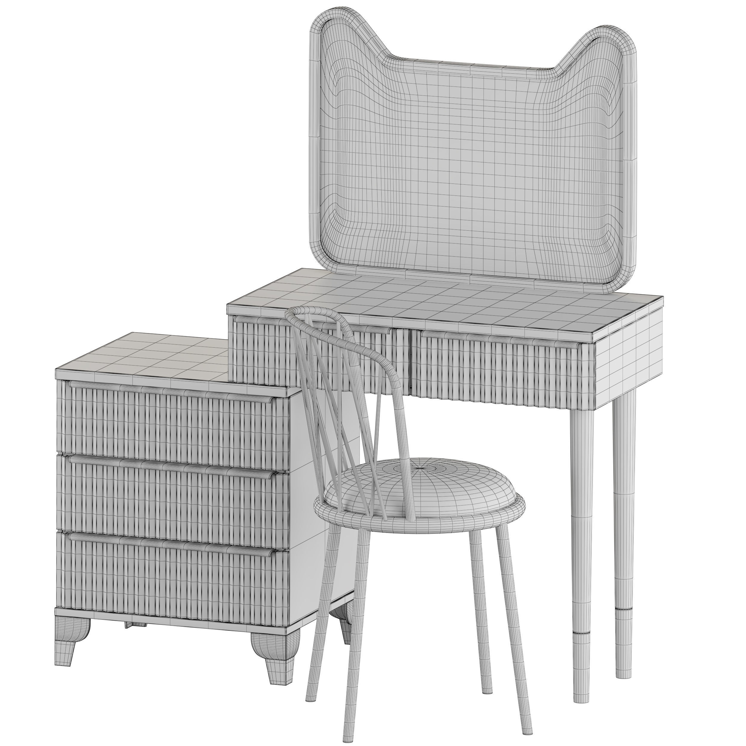 COLLINS Modern Fluted Vanity Set 3D model | CGTrader