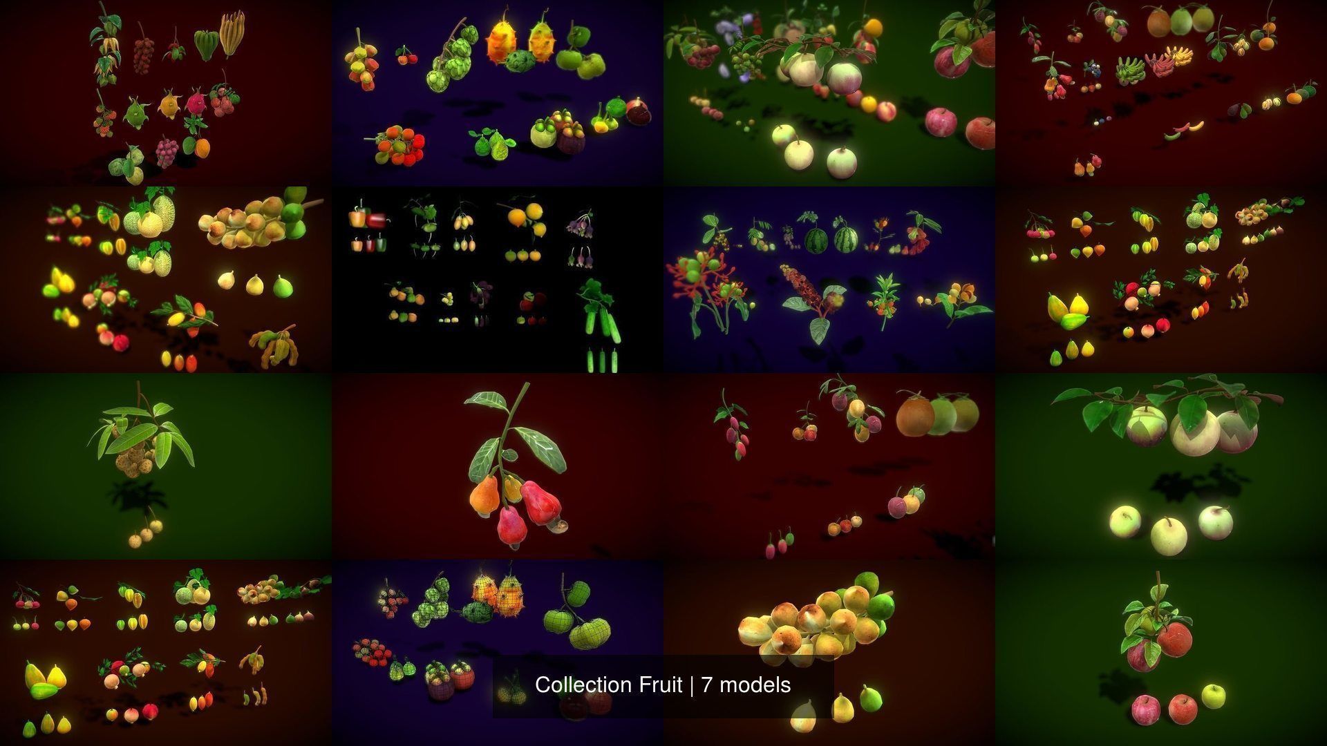 Collection Fruit texture pack VR / AR / low-poly | CGTrader