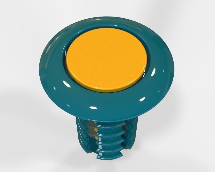 Push Retainer Blind Rivet Flat Head Version 3D model 3D printable ...