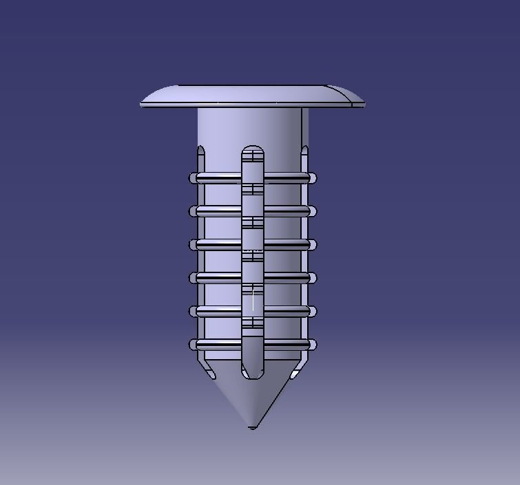 Push Retainer Blind Rivet Flat Head Version 3D model 3D printable ...