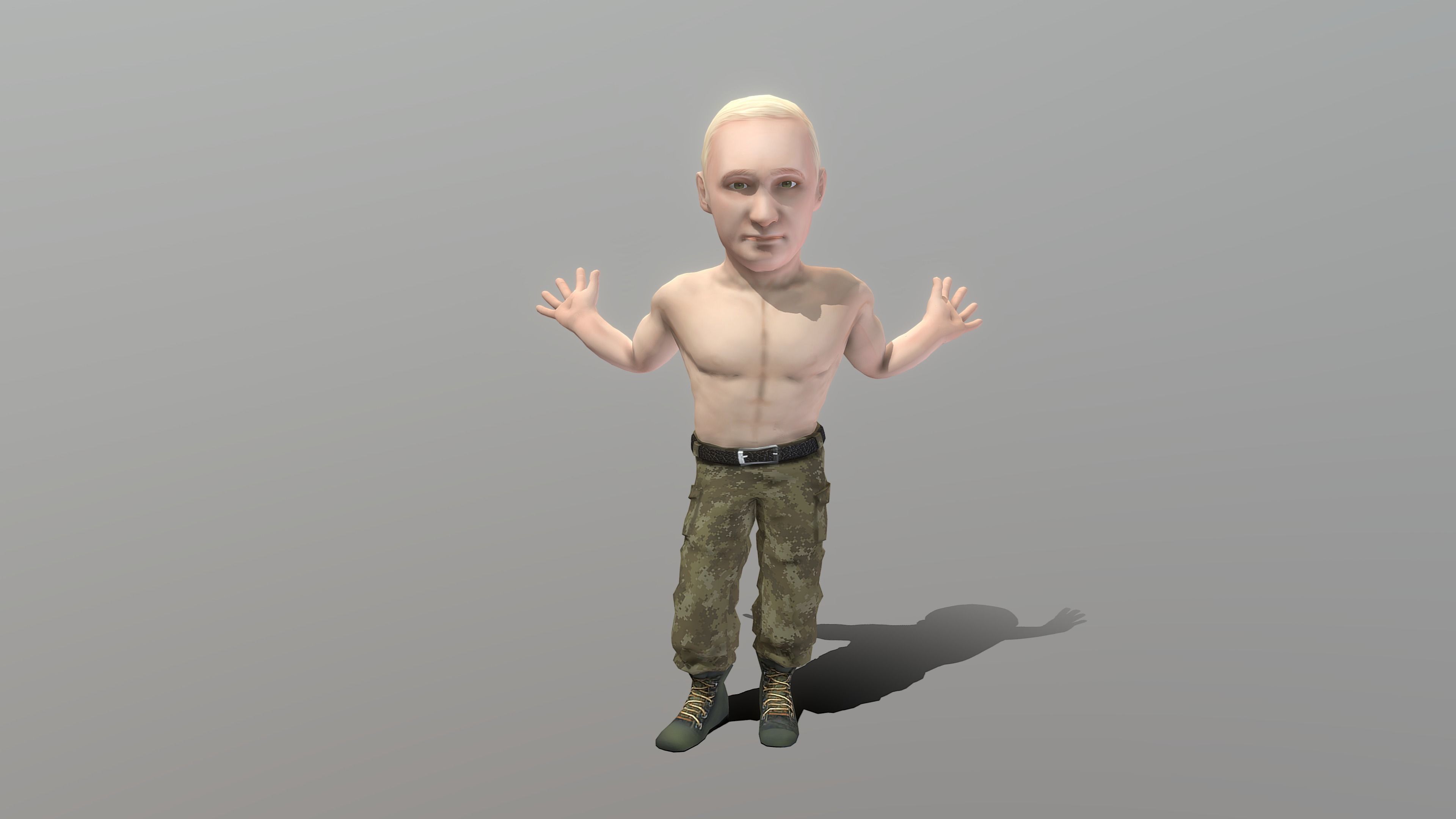 3D model Cartoon Putin VR / AR / low-poly rigged animated | CGTrader