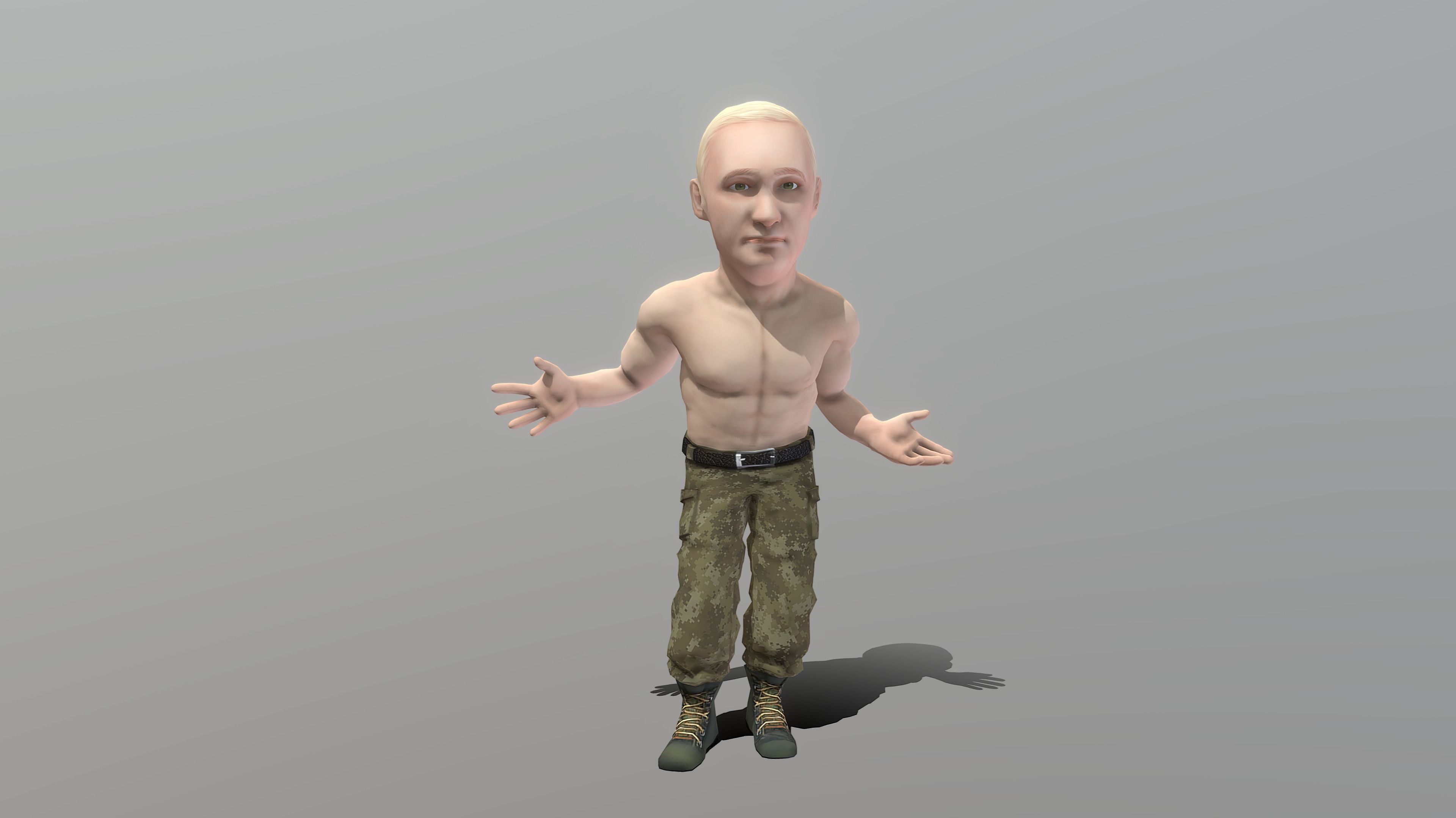 3D model Cartoon Putin VR / AR / low-poly rigged animated | CGTrader
