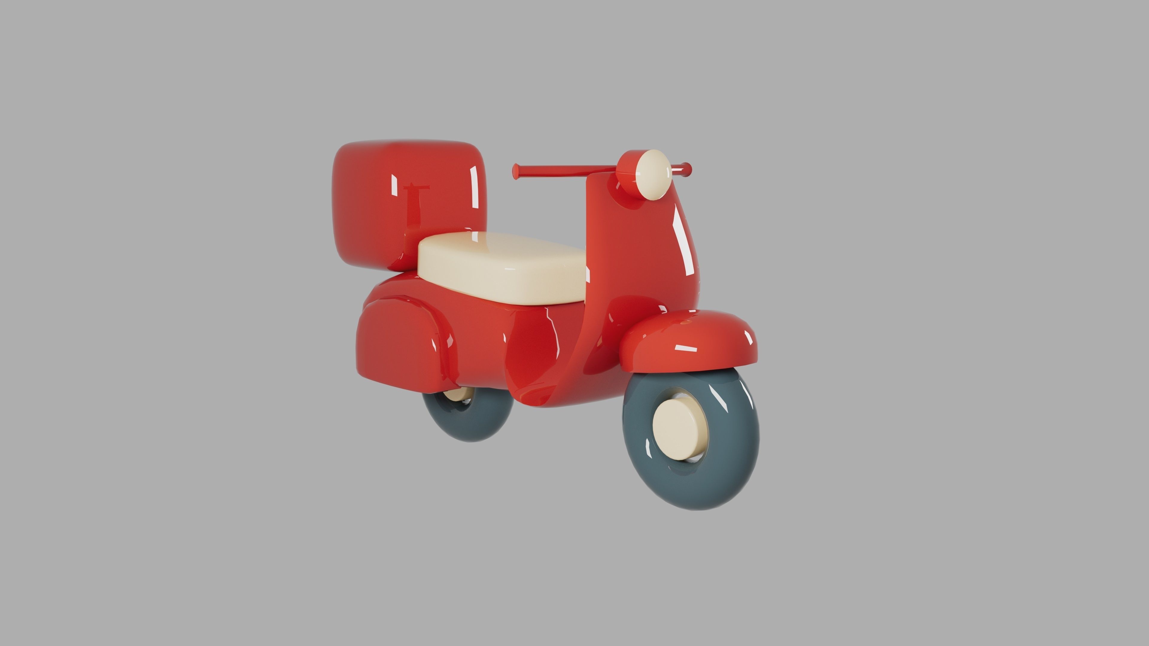 Pizza delivery red bike 3D model | CGTrader