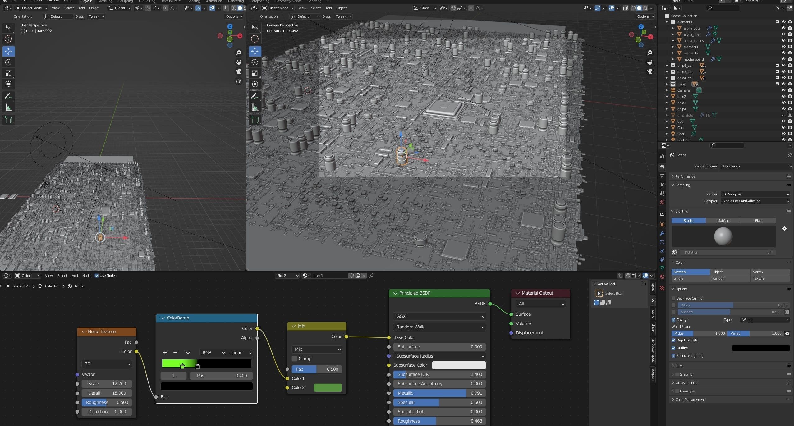 Chip board scene Blender 3D model | CGTrader