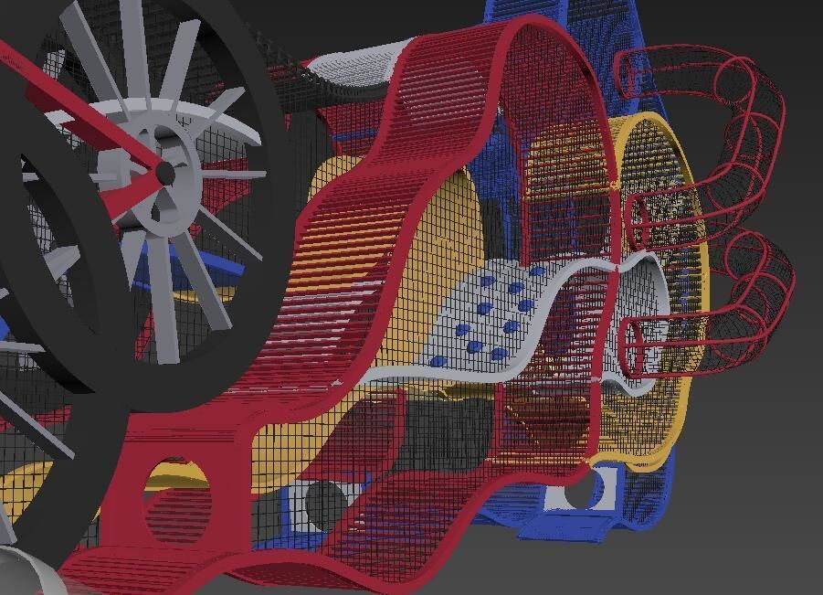 Bicycle wall holla climbing series children vertical playground 3D ...