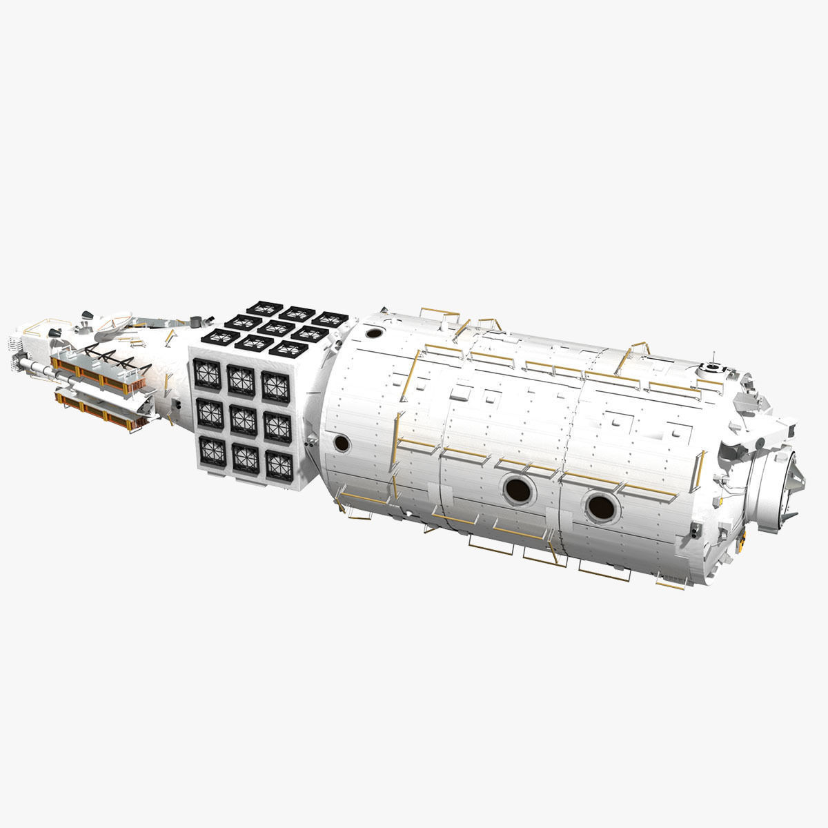 wentian module china space station 3D model animated rigged | CGTrader