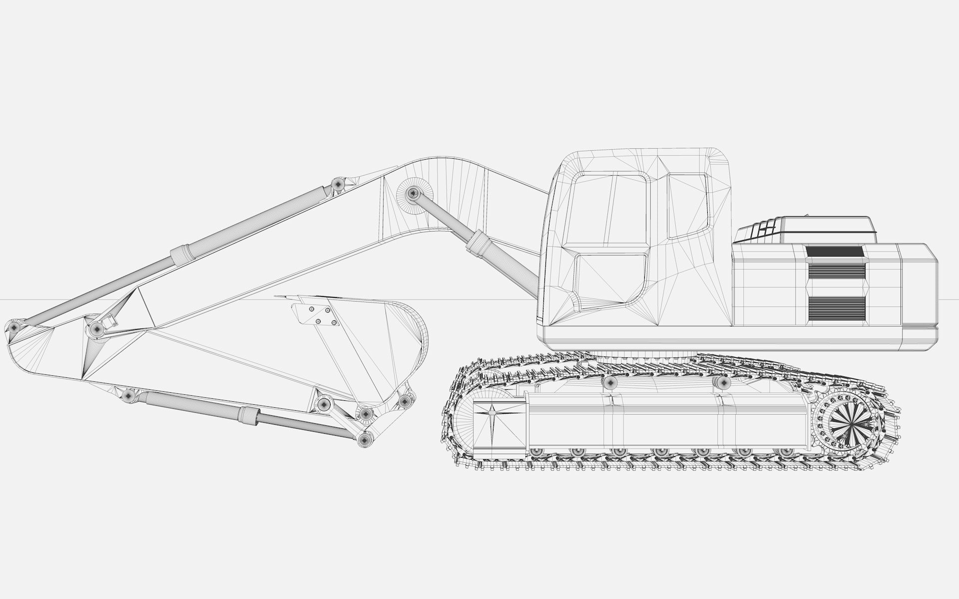 Crawler Excavators 3D model rigged | CGTrader