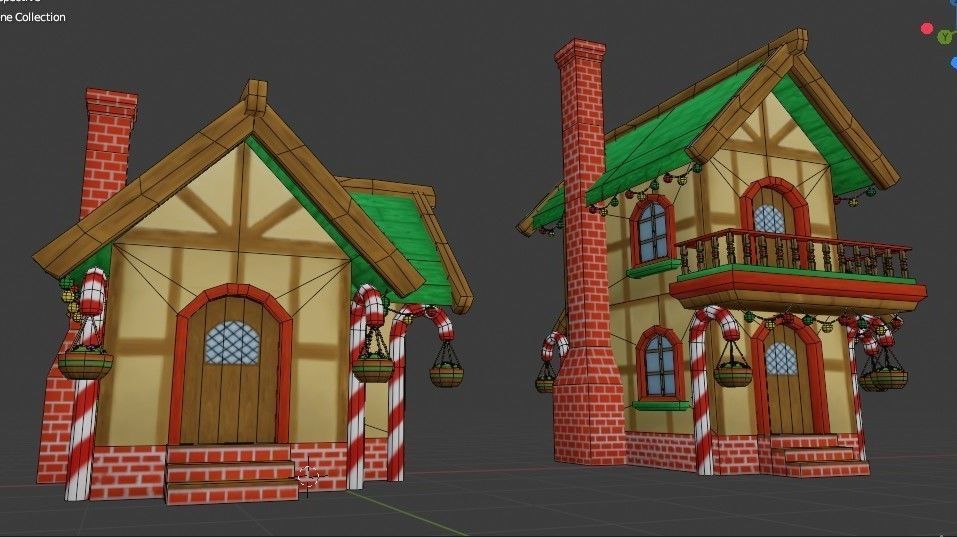 3D model Christmas House Set VR / AR / low-poly | CGTrader