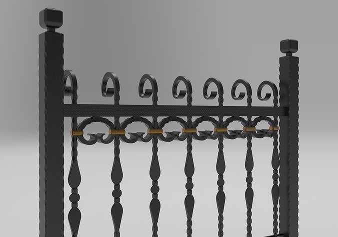 Metal Fence Ferforje 3D model 3D printable | CGTrader