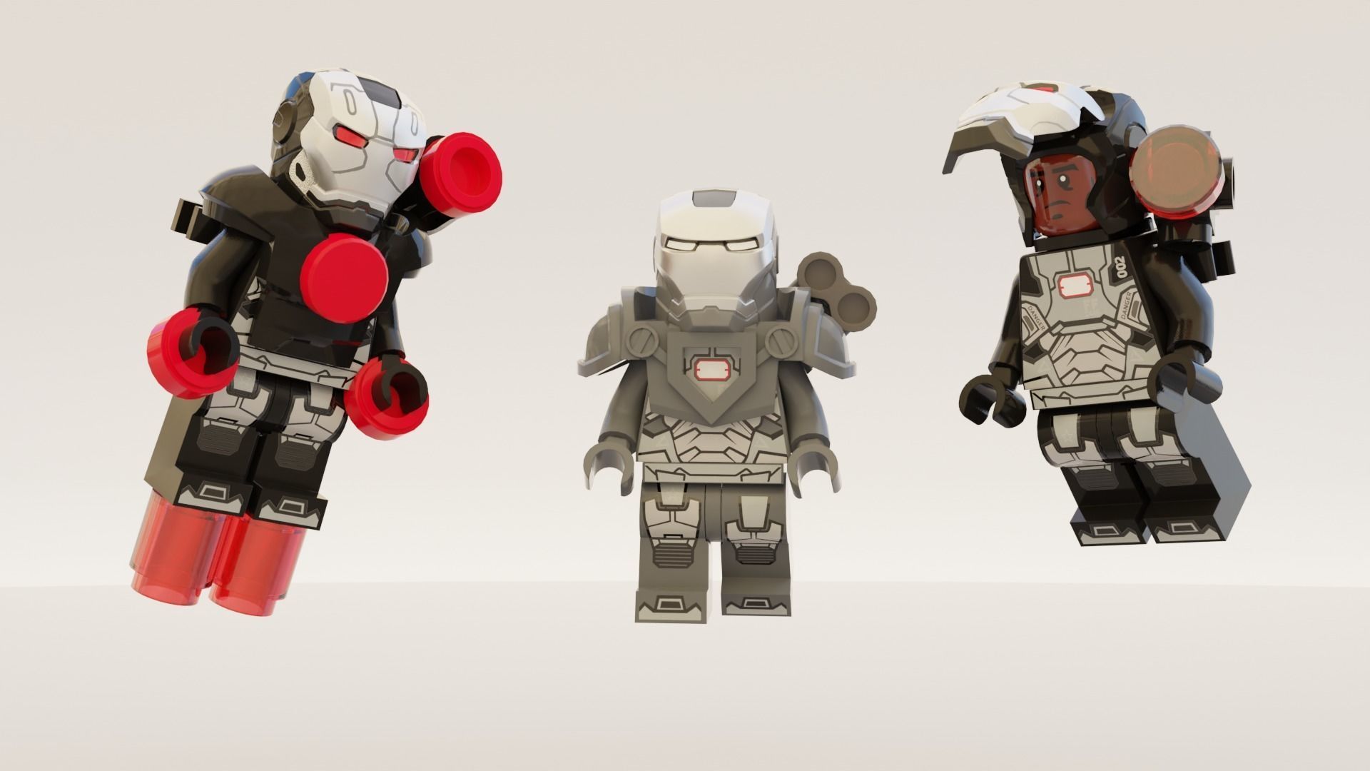 Lego Rhodey and Falcon mini pack 3D model | CGTrader