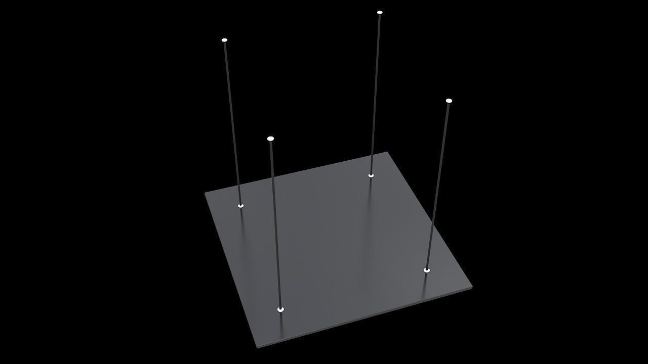 square led panel hanging lamp 3D model | CGTrader