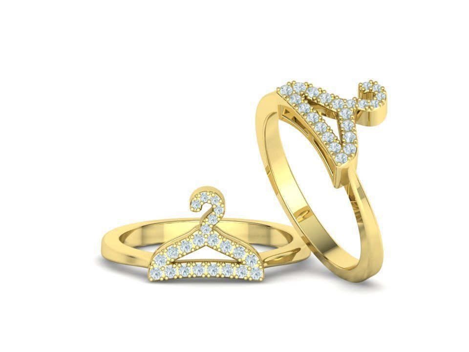 Diamond Hangers Ring Unique Design Ring 3dmodel 3D model 3D printable ...