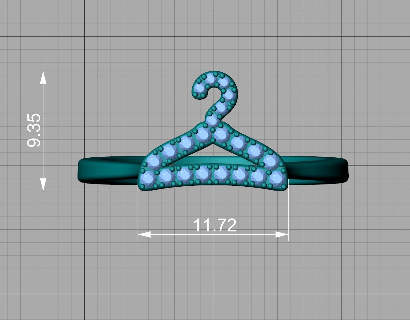 Diamond Hangers Ring Unique Design Ring 3dmodel 3D model 3D printable ...