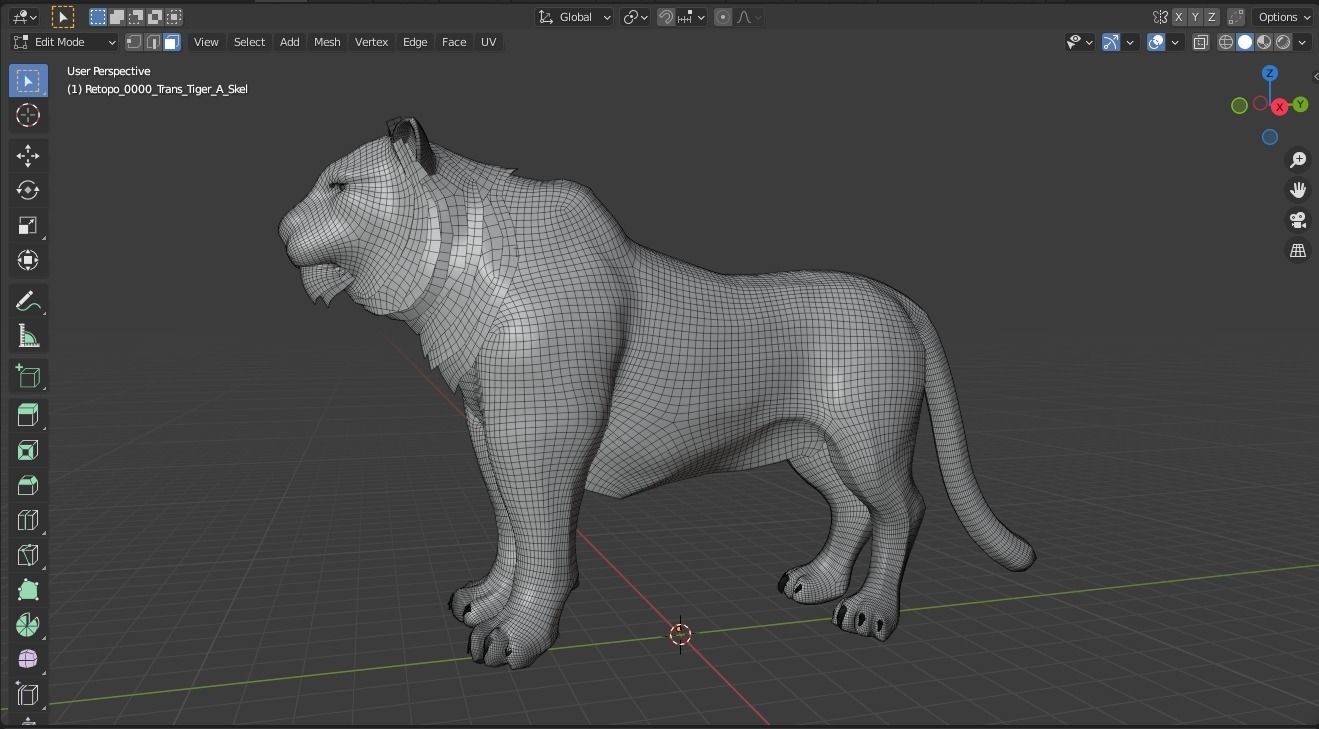 3D model Tiger Base Mesh For games and animation VR / AR / low-poly ...